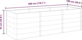 Zahradní vyvýšený záhon 300 x 100 x 91 cm WPC šedý 318102