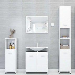 Koupelnová skříňka bílá vysoký lesk 30x30x183,5 cm dřevotříska