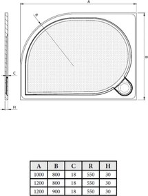 Olsen Spa LAKA 120 x 80 x 3 cm VANKCCTVRT1280L sprchová vanička levá Koupelny Bernold