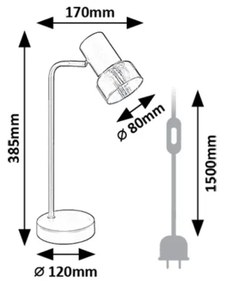 Rabalux 74278 - Stolní lampa HATICE 1xE14/15W/230V