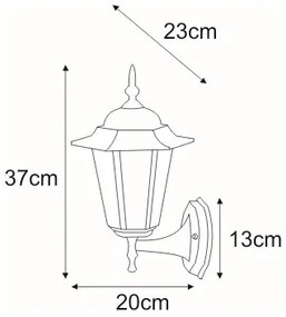 Nástěnné svítidlo K-5009A UP černá/zlatá z řady STANDARD