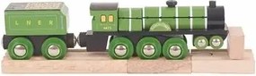 Bigjigs Rail Dřevěná replika lokomotiva Flying Scotsman / od 3 let