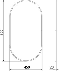 Mexen Loft, oválné koupelnové zrcadlo 80 x 45 cm, barva rámu zlatá lesklá, 9851-080-045-000-50