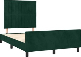 Rám postele bez matrace tmavě zelená 120 x 200 cm samet 3125870