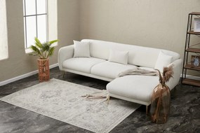 HANAH HOME Rohová pohovka SIMENA krémová pravá 266 cm 825BLC2832