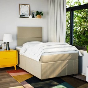 Box spring postel s matrací krémová 120x190 cm textil 3291605