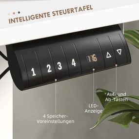 Vinsetto výškově nastavitelný stojící stůl, elektrický, 120x60x72-116cm, 3 přednastavení, ochrana proti nárazu, ochrana proti přehřátí, dřevotříska, …