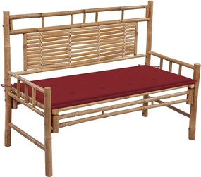 Zahradní lavice s poduškou 120 cm bambus 3063885