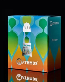Mathmos Fireflow R1 Black, originální lávová lampa černá s čirou tekutinou a černou lávou, pro čajovou svíčku, výška 24cm