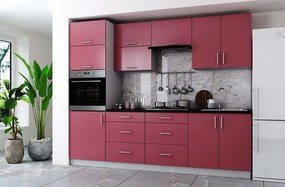 Casarredo - Komfort nábytek Kuchyně 260 SOFT 7 šedá/červená rubín