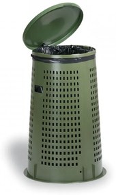 Venkovní odpadkový koš - plastový, 120 l, tmavě zelená