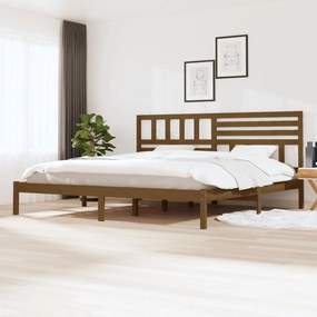Rám postele medově hnědý masivní borovice 200 x 200 cm,  3101046