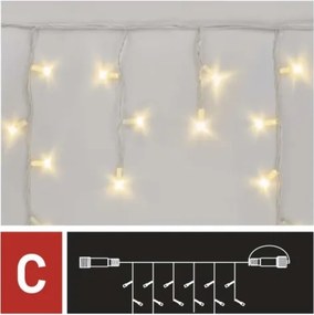 Propojovací vánoční řetěz bez zdroje EMOS Connecting D2CW02 ZY2157 50LED krápníky 3m teplá bílá