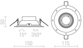 RED - Design Rendl - R12046 - Podhledové svítidlo IPSO 1xGU10/50W/230V