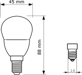 Philips CorePro LED žárovka E14 2,8W teplá bílá / lustr / 250 lm / 270