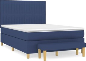Box spring postel s matrací modrá 140x200 cm textil 3137323