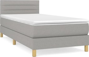 Box spring postel s matrací světle šedá 90x190 cm textil 3140657