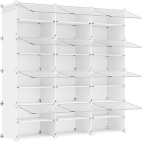 XXXLutz REGÁL NA BOTY, bílá, průhledné, 124,4/124,6/32 cm Boxxx - Online Only šatny & botníky - 002543078401