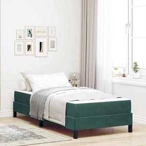 Postel s boxspringem s matrací Tmavě zelená 80 x 200 cm textil 3398656