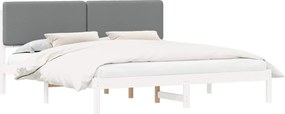 Rám postele s čalouněným čelem s čelo Světle šedá 200 x 200 cm 3405566