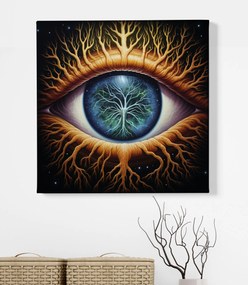Obraz na plátně - Strom života oko do vesmíru FeelHappy.cz Velikost obrazu: 60 x 60 cm