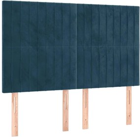 Box spring postel s matrací tmavě modrá 140x200 cm samet 3132805