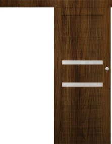 posuvné interiérové dveře na stěnu vasco doors EVORA model 3 Průchozí rozměr: 70 x 197 cm, Orientace dveří: Levé dveře, Dekor: Ořech muškátový