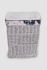 Vingo Bílý hranatý proutěný koš na prádlo s víkem Rozměry (cm): 40x30, v. 52