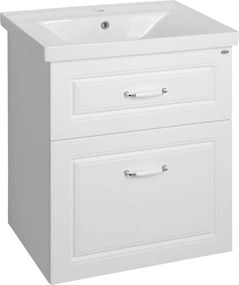 Aqualine Favolo - Umyvadlová skříňka 62x73x44 cm, 2 zásuvky, bílá mat FV265
