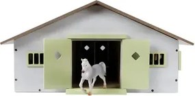 Dřevěná stáj pro koně růžová / Stáj pro koně / 1:32 / 62 × 43 × 22 cm