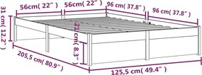 vidaXL Rám postele masivní dřevo 120 x 200 cm [814947] Barva: Bílá