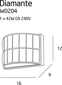MAXlight DIAMANTE W0204A skleněné svítidlo
