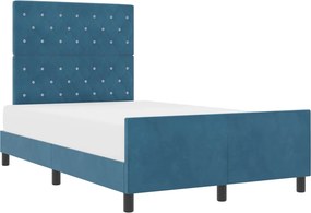 Postel s boxspringem s čelo Tmavě modrá 120 x 200 cm samet 3344865