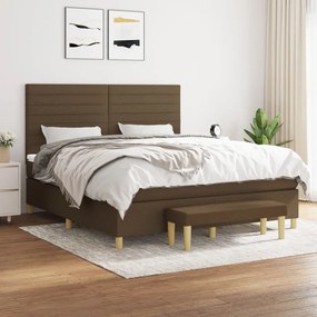 Box spring postel s matrací tmavě hnědá 160x200 cm textil 3137248