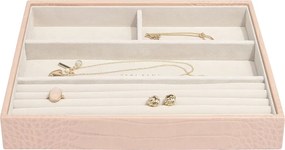 Krabička na šperky Stackers Croc se 4 přihrádkami classic růžová