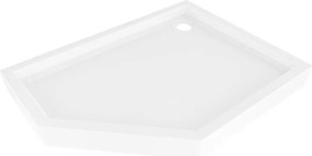 Mexen Flow+, pětiúhelníková sprchová vanička, pravá, 90 x 80 cm, bílá lesklá, 46P108090RH