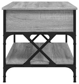 Konferenční stolek šedý sonoma 100 x 50 x 50 cm kompozit a kov - Default Title