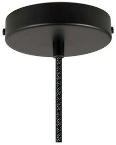 creative cables Závěsná lampa s textilním kabelem a keramickým stínidlem zvon XL Barva: Rezavý efekt-bílá