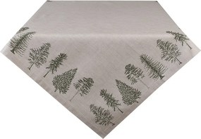 Béžový bavlněný ubrus se stromky Natural Pine Trees - 130*180 cm