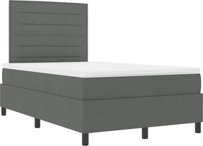 Postel s boxspringem s matrací Tmavě šedá 120 x 200 cm textil 3339302