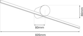 LED Koupelnové osvětlení zrcadla ARTIST LED/9W/230V 60 cm IP44 černá