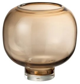 Světle hnědá skleněná váza / svícen Brown L - 20,5*20,5*19 cm