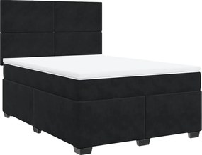 Box spring postel s matrací černá 160x200 cm samet 3290950