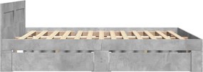Rám postele s čelem betonově šedý 140 x 200 cm kompozitní dřevo 3295565