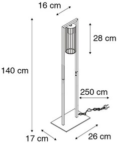 Chytrá moderní stojací lampa černá vč. WiFi ST64 - Balenco Wazo