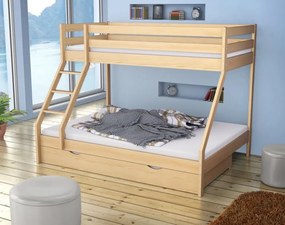 Patrová postel Mike Borovice přírodní 
140x200 cm