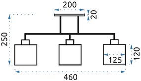 Toolight Závěsná lampa GLAMOUR CHROME 3xE27 392228