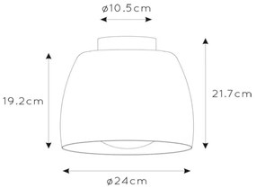 Lucide 30188/01/30 - Stropní svítidlo NOLAN 1xE27/60W/230V pr. 24 cm černá