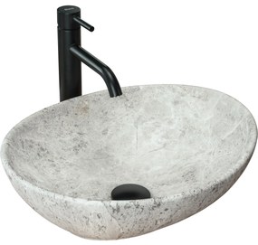Rea Sofia Light Stone, umyvadlo na desku 41x35 cm, imitace kamene-šedá, REA-U0165