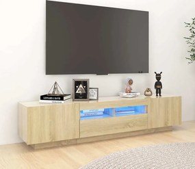 vidaXL TV skříňka s LED osvětlením 180x35x40 cm [3120167] Barva: hnědý dub